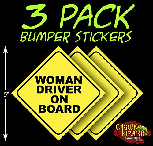 Amazon.com: "Woman Driver on Board" Funny Bumper Sticker Decal: Automotive