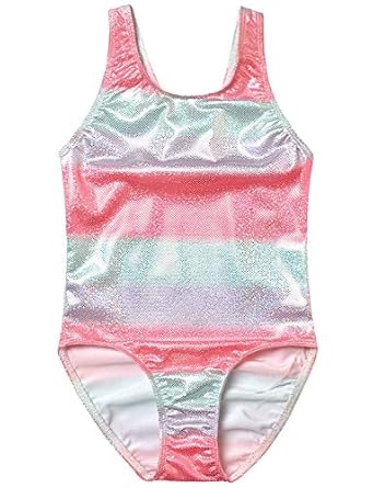 Buy Rainbow Swimsuits Girls 10 11 One Piece Sparkle Bathing Suits for ...