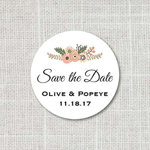 Amazon.com: Save the Date Stickers, Floral Stickers, Save the Date ...