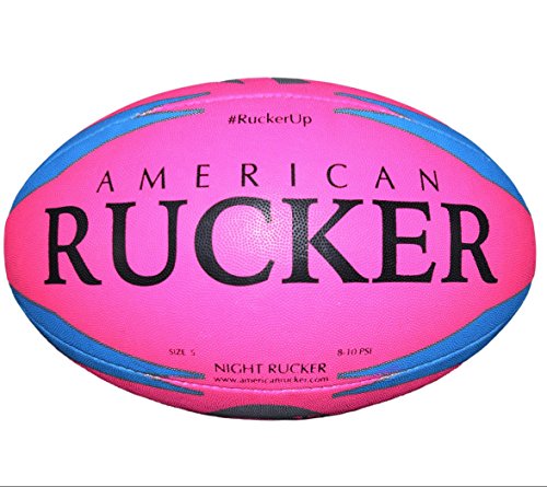 Night Rucker Rugby Ball- Pink Night Glow Ball - Training - Practice ...