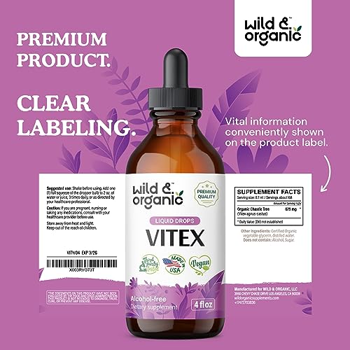 Vitex Supplement for Women - Organic Chasteberry Tincture - Vegan ...