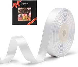 Amazon.com: Solid Color Double Faced White Satin Ribbon 5/8" X 25 Yards ...