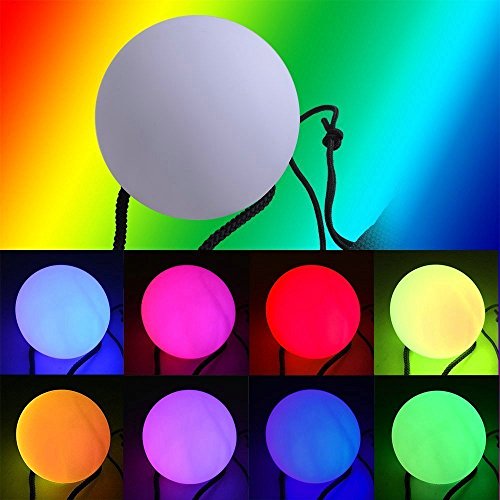 1 Pair RGB LED Glow POI Juggling Thrown Balls Multi Color Light Up ...