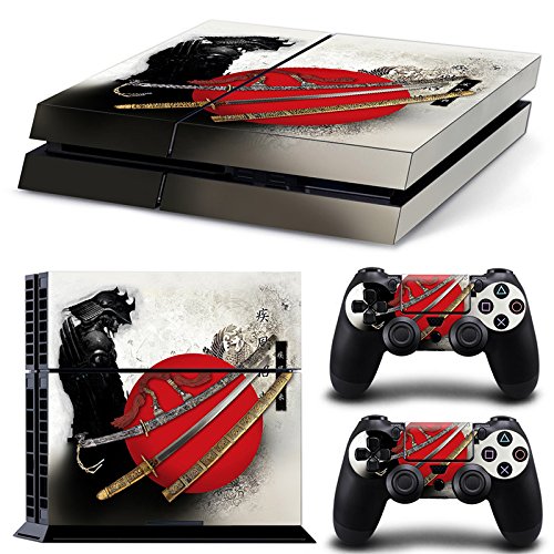 ZOOMHITSKINS PS4 Console and Controller Skins, Red Asia Anime Black ...