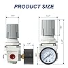 AIRZOE 1/4" NPT Air Pressure Regulator,Compressed Air System,Mini Air ...