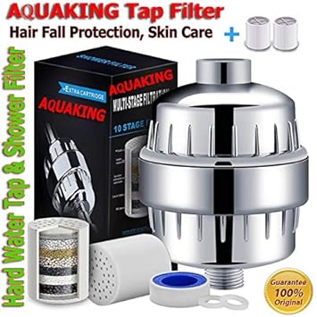 AquaKing Hard Water Shower Filter for Bathroom-Fits on Shower Heads ...