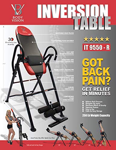 Body Vision IT9550 Deluxe Inversion Table with Adjustable Head Pillow ...