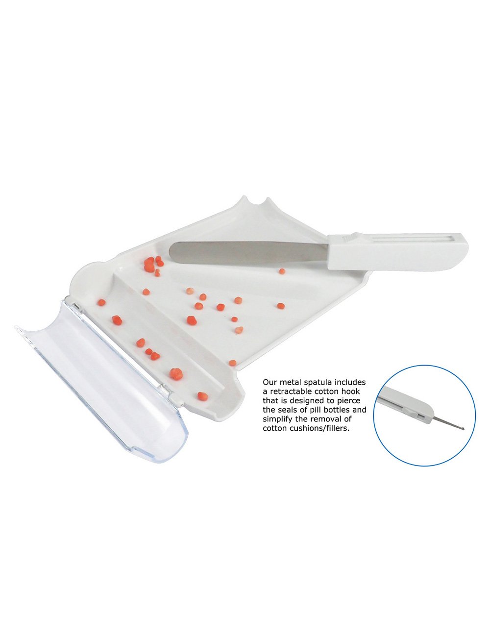 Pill Counting Tray with Improved Multi Function Stainless Steel Spatula ...