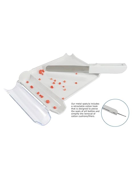 Pill Counting Tray with Improved Multi Function Stainless Steel Spatula ...