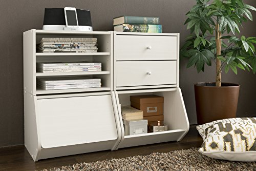 IRIS USA Modular Wood Stackable Storage 2-Drawer Chest, White | Pricepulse