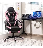 Amazon.com: GYMAX Gaming Chair, Racing Style High Back Ergonomic Office ...