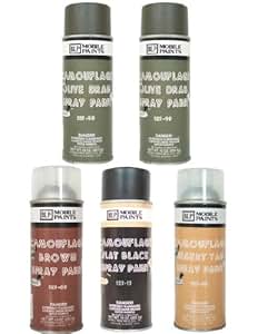 BLP Mobile Paints 5 Can Camouflage Spray Paint Set - Camo Spray Paint ...