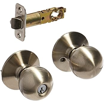 Schlage F80-PLY Plymouth Storeroom Door Knob Set, Satin Nickel - Door ...