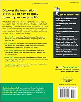 Ethics For Dummies: Christopher Panza, Adam Potthast: 9780470591710 ...