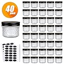 Amazon.com: 4 oz Glass Jars With Lids（Black）, Small Clear Canning Jars ...