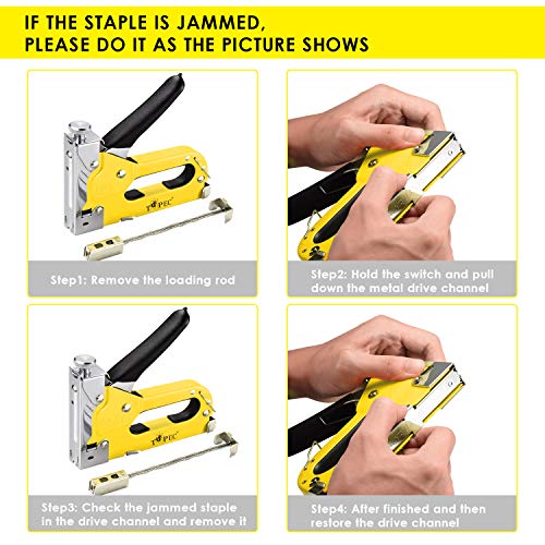 Topec Staple Gun with Staples, 4-in-1 Heavy Duty Staple Gun, 4000pcs ...