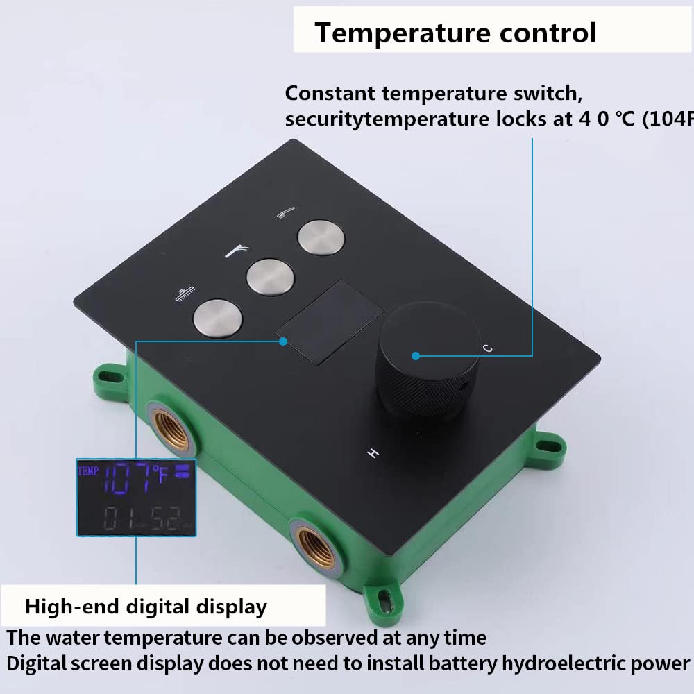 Mua AYIVG Matte Black Shower Flow Control Valve Temperature Display ...