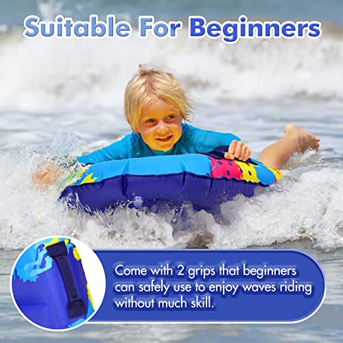 Inflatable Surf Body Board with Handles, Boogie Body Floating Boards ...