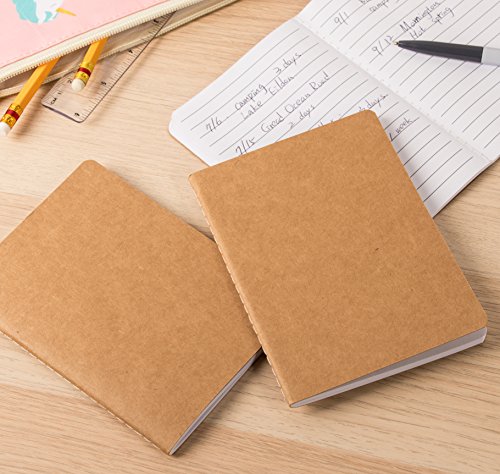 12-Pack Kraft Paper Notebooks, Writing Journal with 80 Lined Pages ...