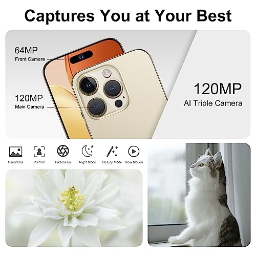 WV LeisureMaster A14 Pro Max 5G Smartphone Unlocked,7.3" FHD+ Display,6GB+128GB/1TB Fully ...