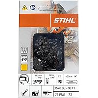 Amazon.com: Stihl 14" Chainsaw Chain Loop (71 PM3 72 Drive Links) 3670 ...