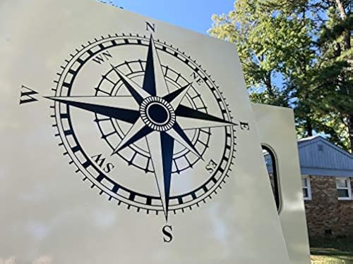Camper RV Truck Side Bed Decal, Black Vinyl Sticker, Compass Logo ...