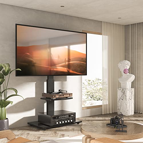 5Rcom Floor TV Stand with Mount, Height Adjustable TV Floor Stand with ...