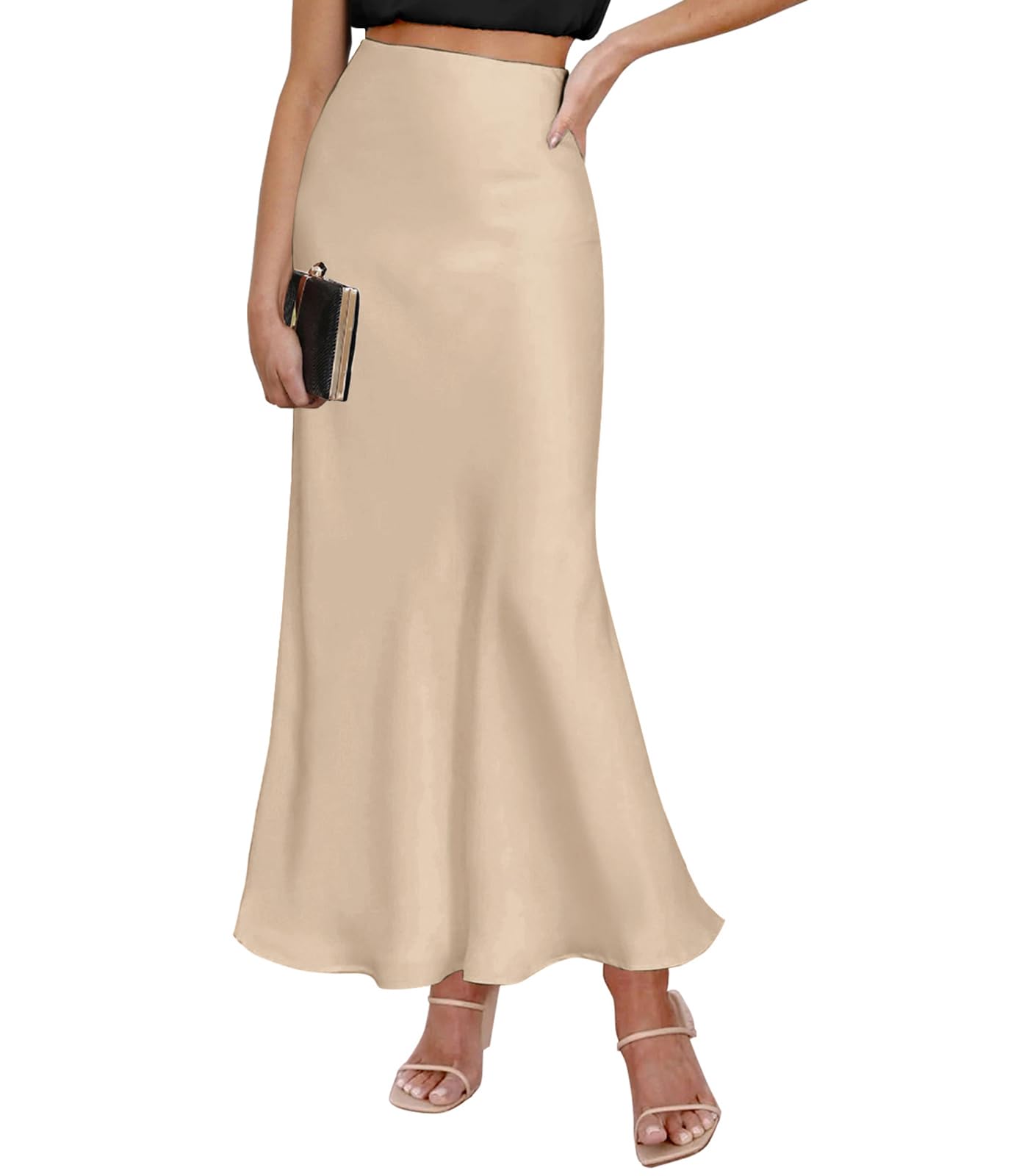 Spring Summer Skirts 2025 Satin Skirt High Waisted Maxi Cocktail Party ...