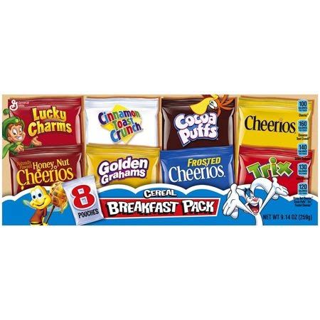 American Breakfast Cereal Variety 8 Pack - Lucky Charms, Cinnamon Toast ...