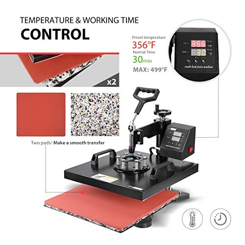 VIVOHOME Swing Away Clamshell Printing Sublimation Heat Press Transfer vivohome-swing-away-clamshell-printing-sublimation-heat-press-transfer