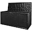 BLACK PLASTIC GARDEN STORAGE BOX LID PATIO SHED UTILITY CUSHION CHEST ...