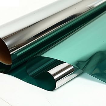 Amazon.com: One-Way Green Mirror Finish Vinyl Window Wrap Film Self ...