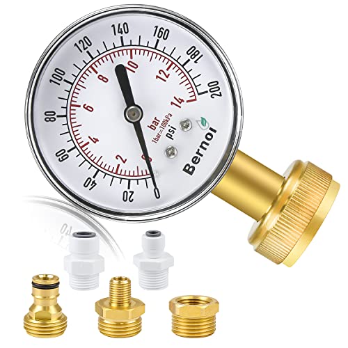 Sumpley Water Pressure Gauge Kit, Water Pressure Test Gauge with Brass ...