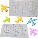 Amazon.com: 2 Pack Airplane Silicone Molds, 4 Cavity Aircraft Themed ...