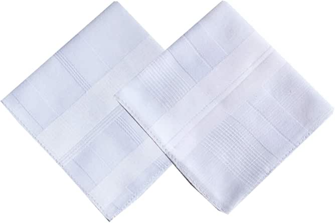Men's Cotton Handkerchiefs White Large 17"/43cm Hanky Hankies at Amazon ...