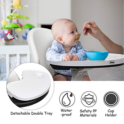 INFANS High Chair Folding, 3 in 1 Convertible Highchair with Detachable ...