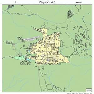 Amazon.com: Large Street & Road Map of Payson, Arizona AZ - Printed ...