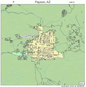 Large Street & Road Map of Payson, Arizona AZ - Printed Poster Size ...
