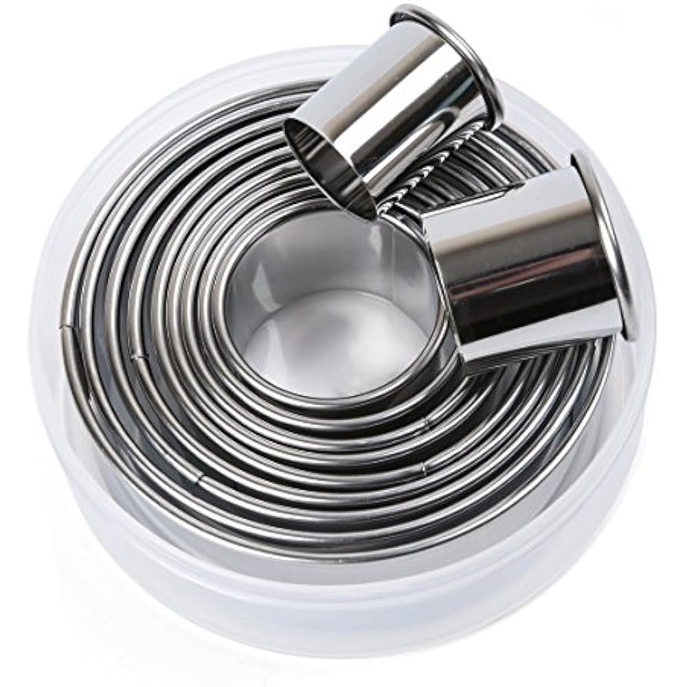 11 Pieces Metal Cookie Cutter Set Round Cutters Stainless Steel 11-pieces-metal-cookie-cutter-set-round-cutters-stainless-steel