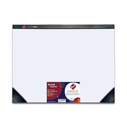 CADMUSPRO Top Desk Large 22"x17" Graph Paper Pad, 1/4" Quad Grid, 50 ...