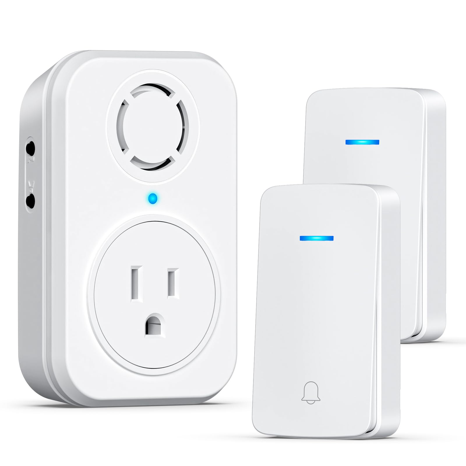 AIDA Wireless Doorbell, Self-powered Doorbell with Extra Socket, No ...