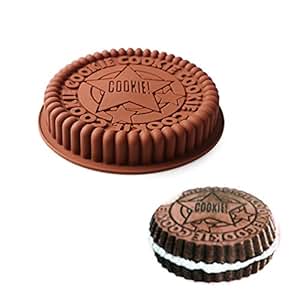 Amazon.com: Delidge 7.5 inch Large Size Round Oreo Cookie Mold Silicone ...