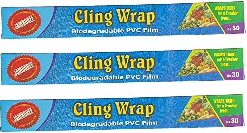 Cling Wrap 30 Meter Biodegradable Cling Film Food Wrapping (Pack of 3 ...