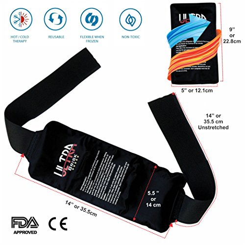 Ultra Brisk Reusable Flexible Ice Pack with Adjustable Wrap for Hot ...