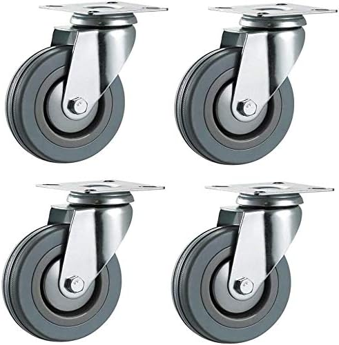 MUQU® 4 Heavy Duty 180KG Swivel Rubber Castor Caster Wheels 50mm ...