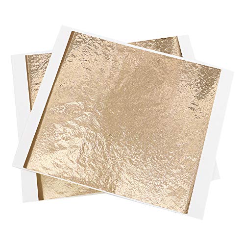 Imitation Gold Foil Sheets - KINNO Champagne Gold Leaf Paper 100 Sheets ...