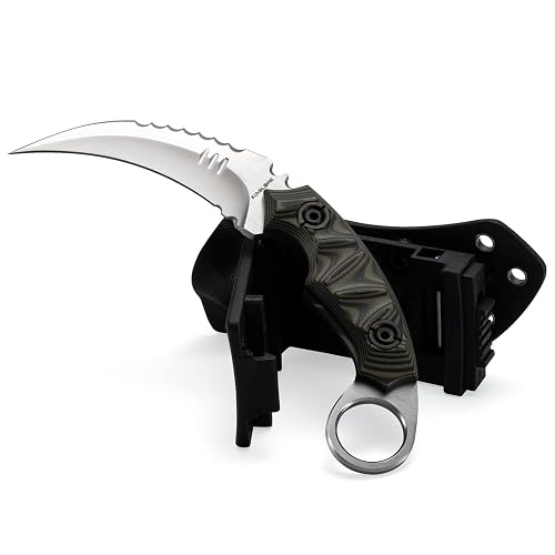 Karambit Knife Outdoor Survival claw Tactical teeth Knife D2 Steel ...