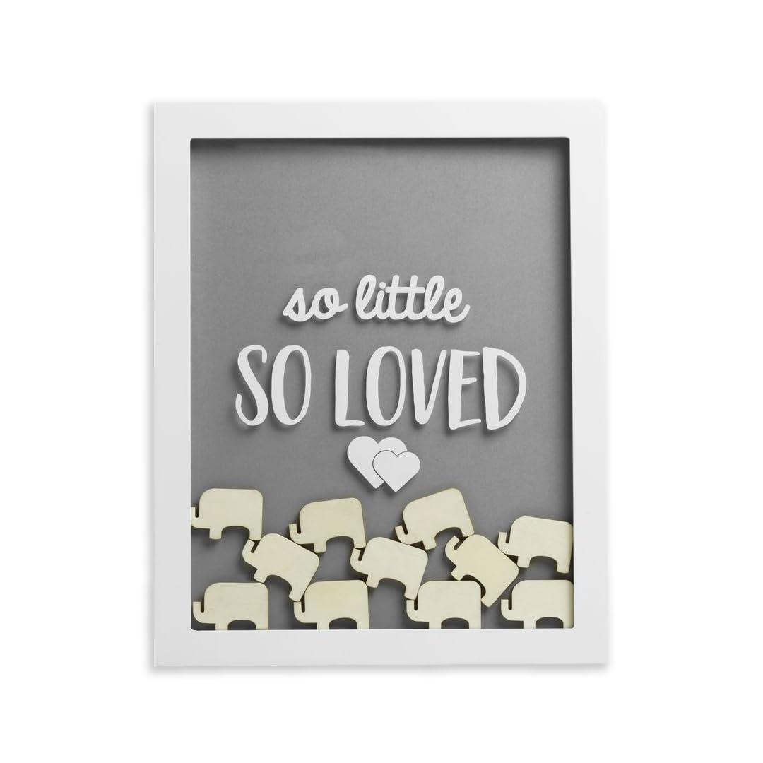 Pearhead So tle So Loved Wooden Elephant Token Frame, Little Wishes ...