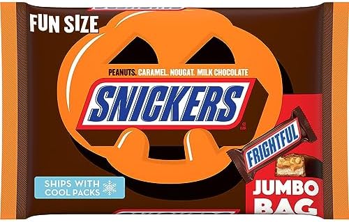 SNICKERS Spooky Packaging Chocolate Bars Fun Size Halloween Candy, 18. ...