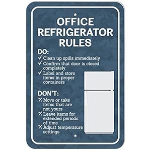 Amazon.com : Plastic Sign Office Refrigerator Rules - 6" x 9" (15.3cm x ...